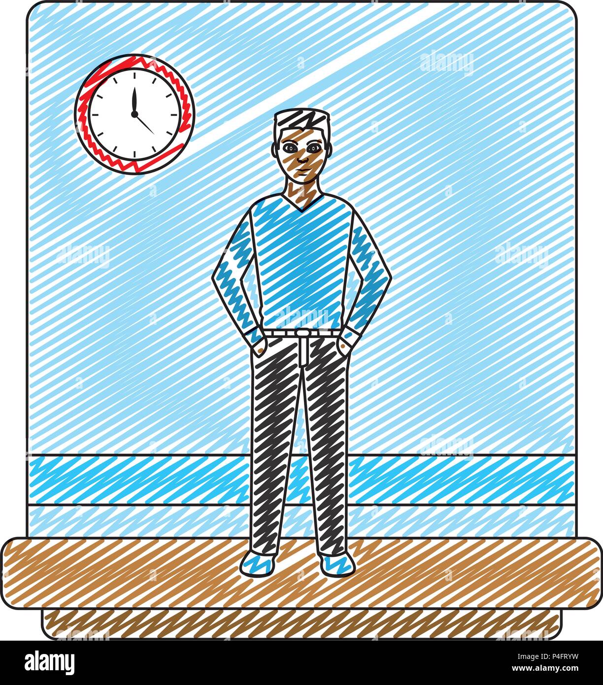 doodle professional businessman manager career occupation Stock Vector ...