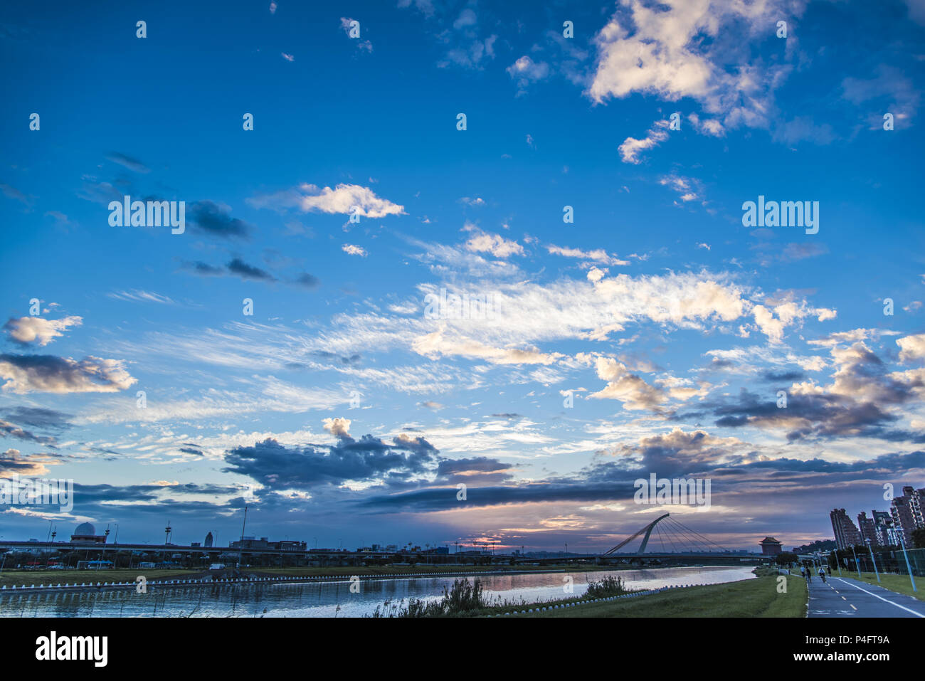 Azure Sky river and park Stock Photo - Alamy