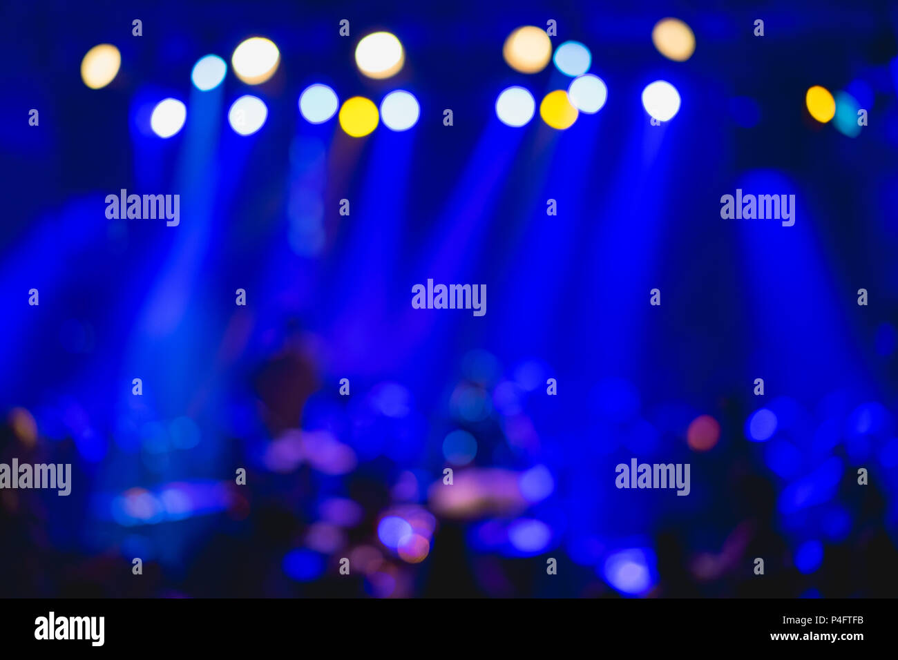 Abstract blue lights out of focus at a concert Stock Photo - Alamy