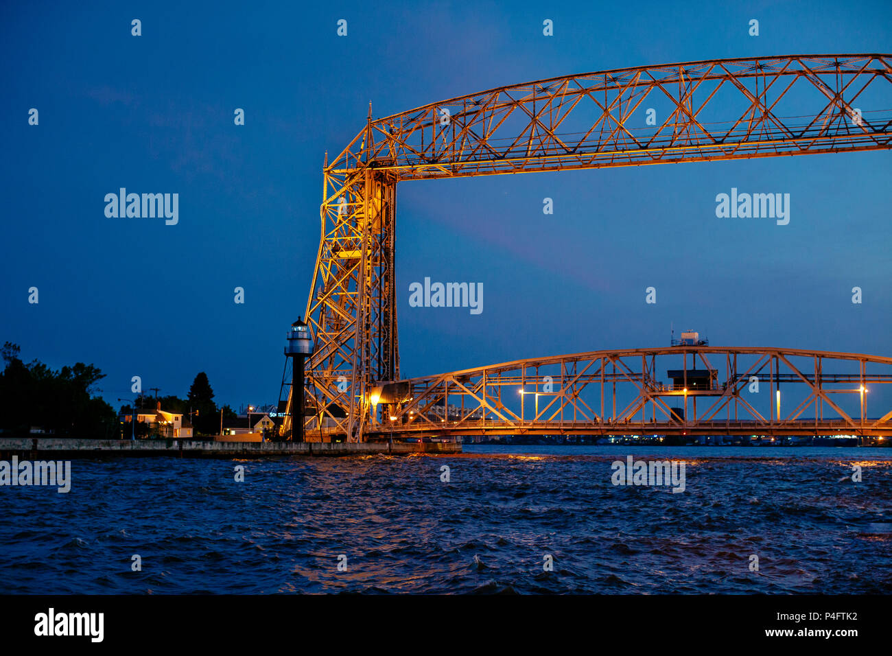 View of the Aerial Lift Bridge at Canal Park, Duluth, Minnesota Stock ...