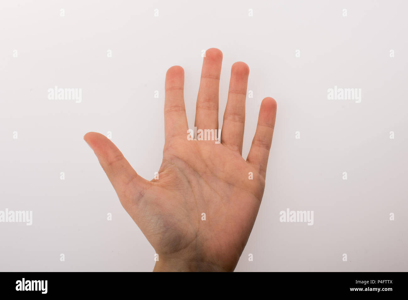 Human hand palm and fingers on a white background Stock Photo - Alamy
