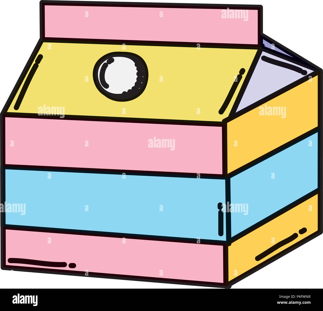 color cute box package decoration style Stock Vector Image & Art - Alamy