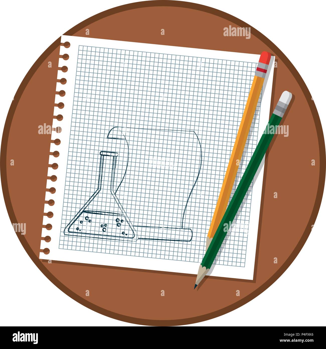 paper draw with wood pencils in the table Stock Vector Image & Art - Alamy