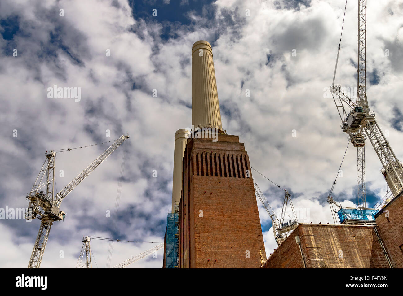 Construction continues on The Battersea Power Station redevelopment, a ...
