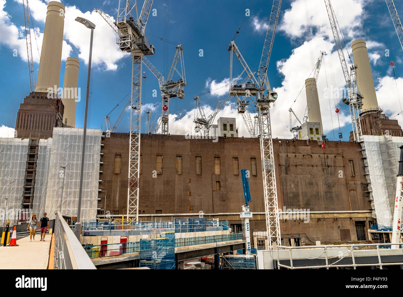 Construction continues on The Battersea Power Station redevelopment, a ...
