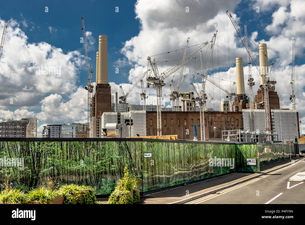Construction continues on The Battersea Power Station redevelopment, a ...