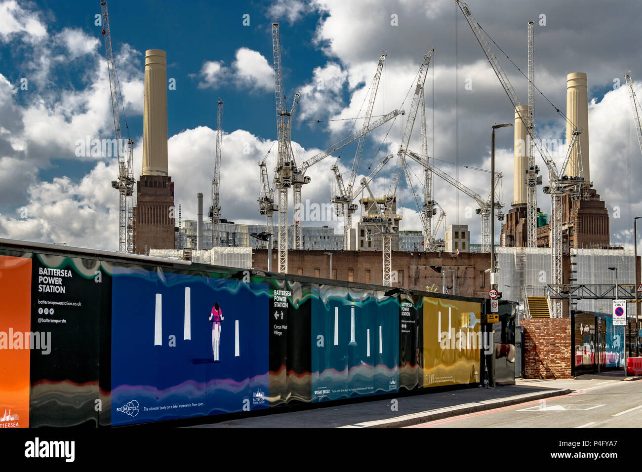 Construction continues on The Battersea Power Station redevelopment, a ...