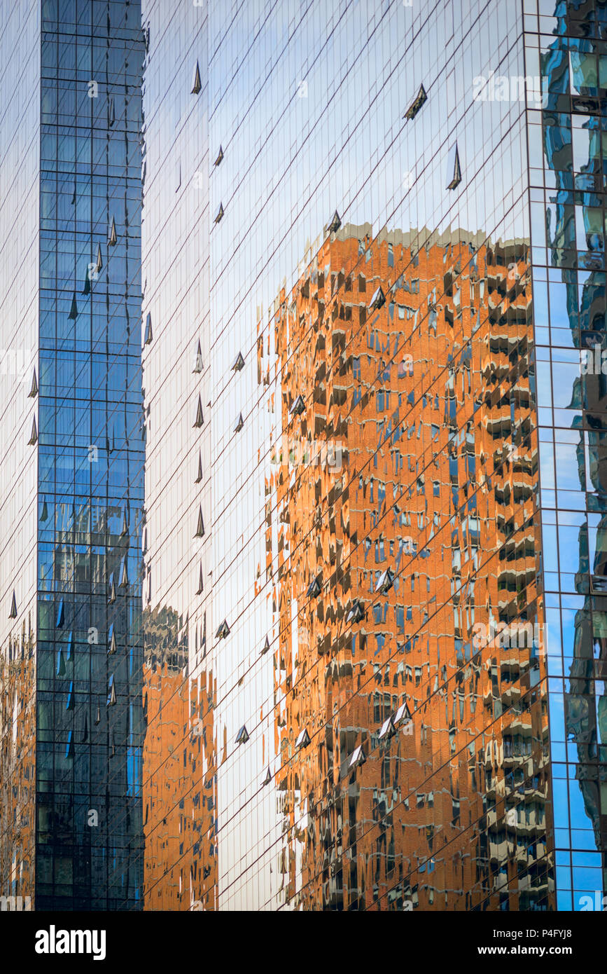 Texture and colour image created from detail of reflections on glass ...