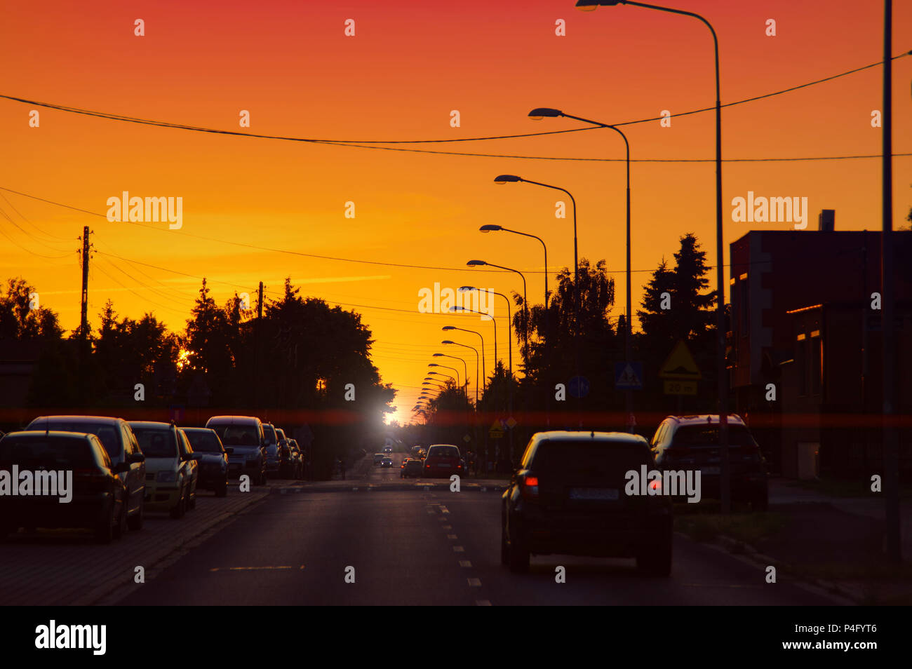 Street lamp sunset hi-res stock photography and images - Alamy