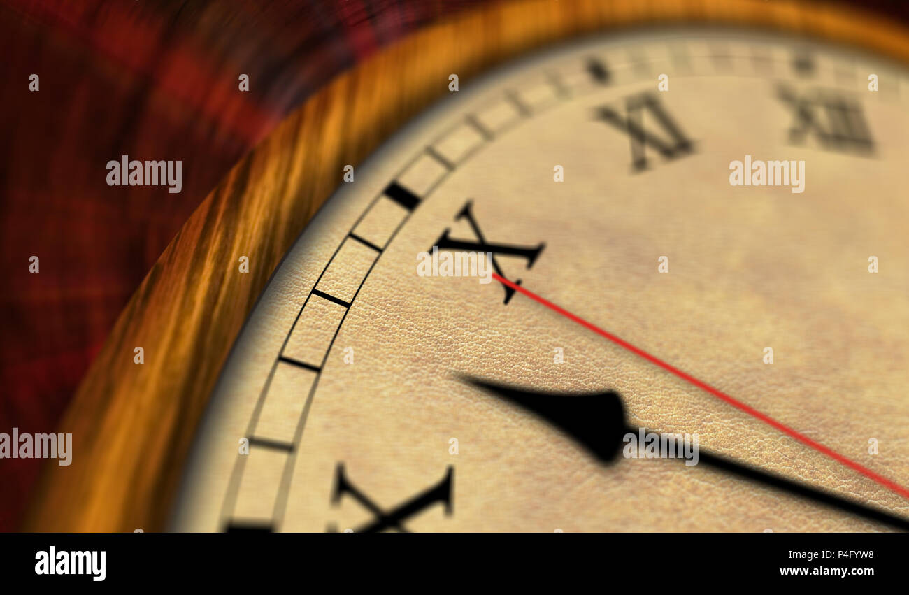 Retro style clock 3D illustration. The old timer, second hand and ...