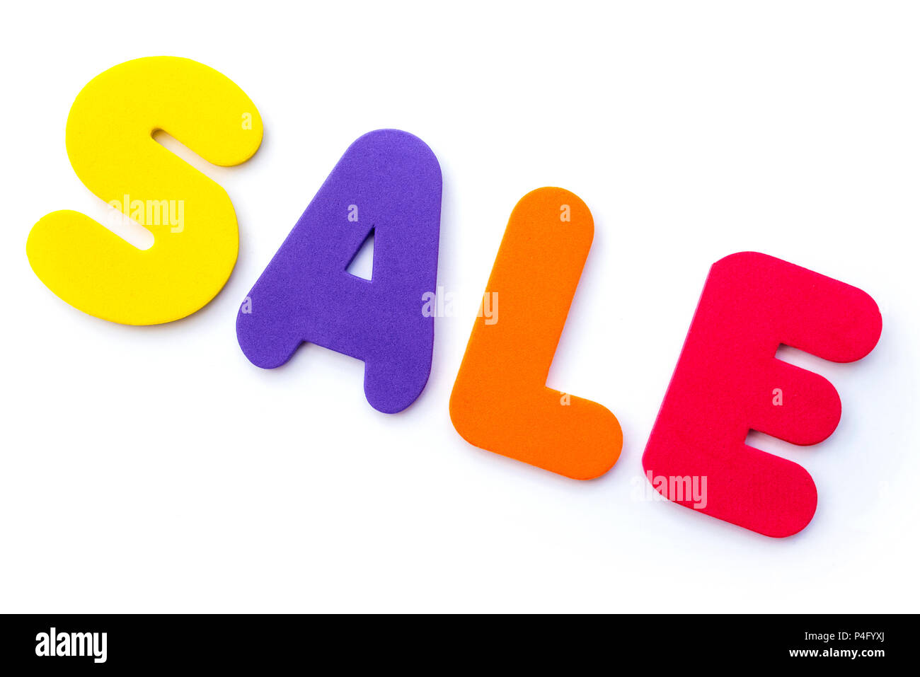 The word SALE over a plain white background Stock Photo - Alamy