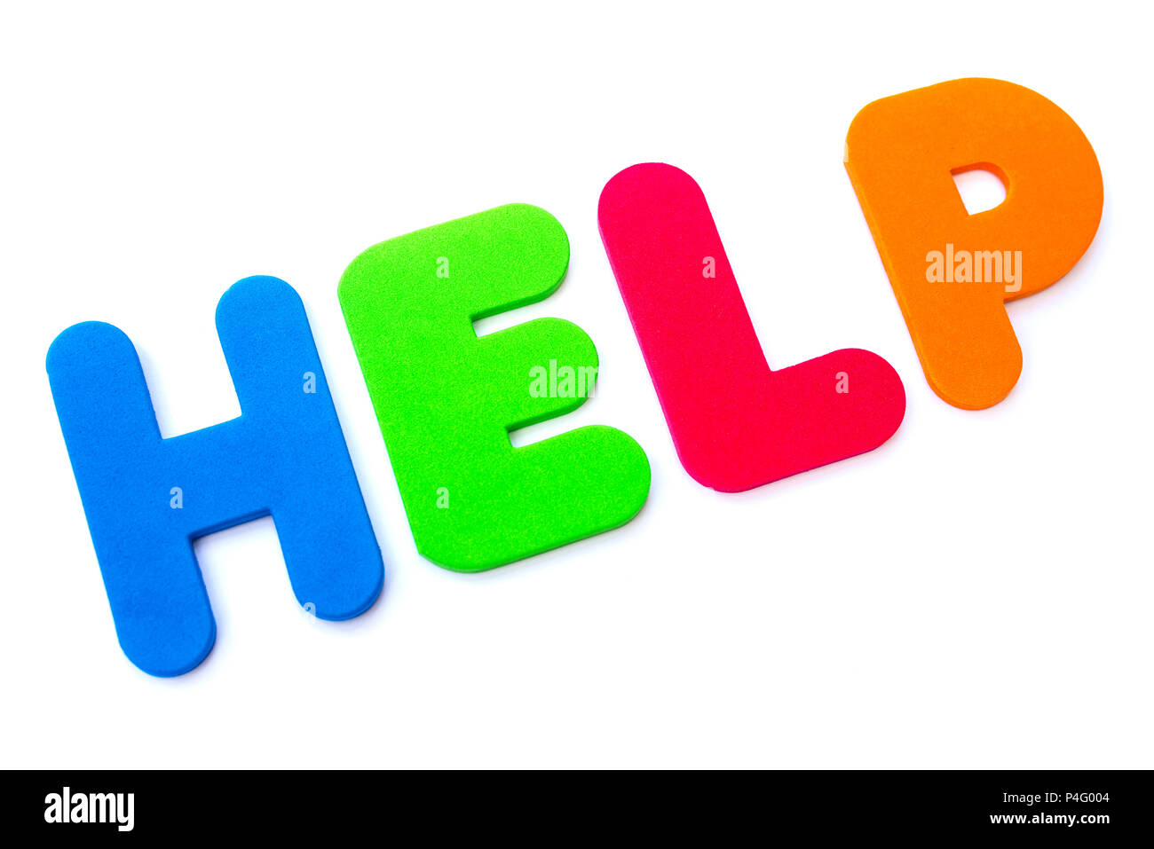 The word HELP spelt in multi-coloured letters Stock Photo - Alamy