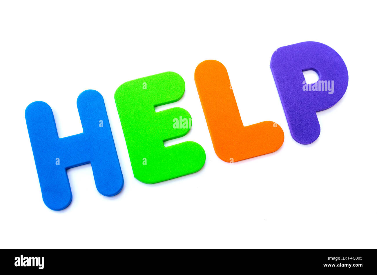 The word HELP spelt in multi-coloured letters Stock Photo - Alamy