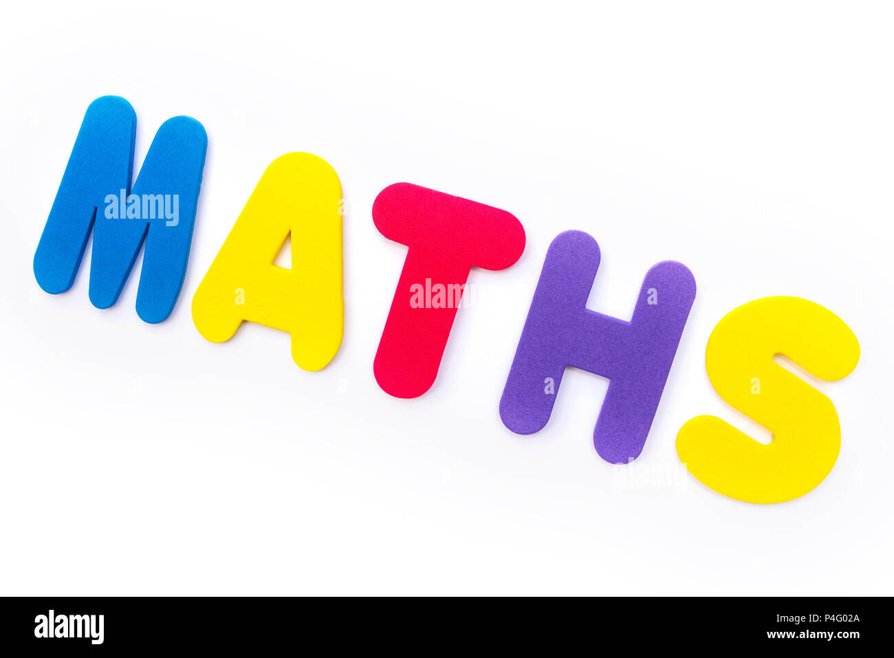 The word MATHS spelt in multi-coloured letters Stock Photo - Alamy