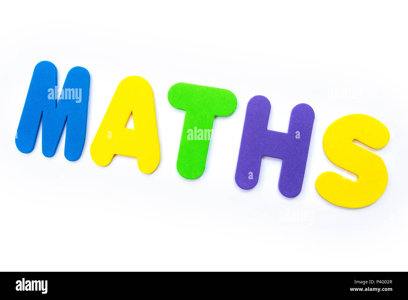 The word MATHS spelt in multi-coloured letters Stock Photo - Alamy