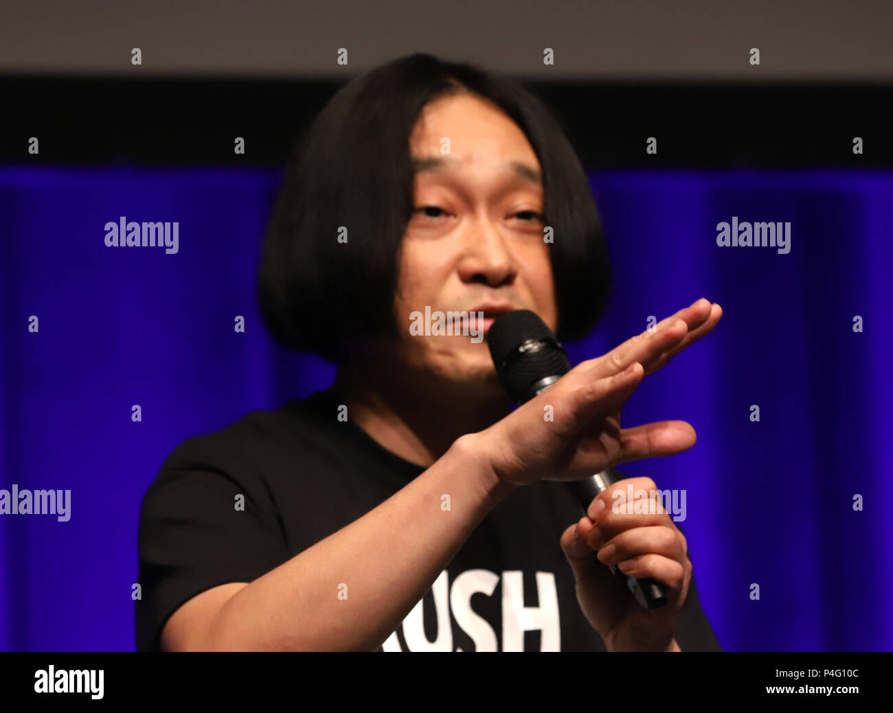 Tokyo, Japan. 21st June, 2018. Japanese comedian Nagano speaks at a ...