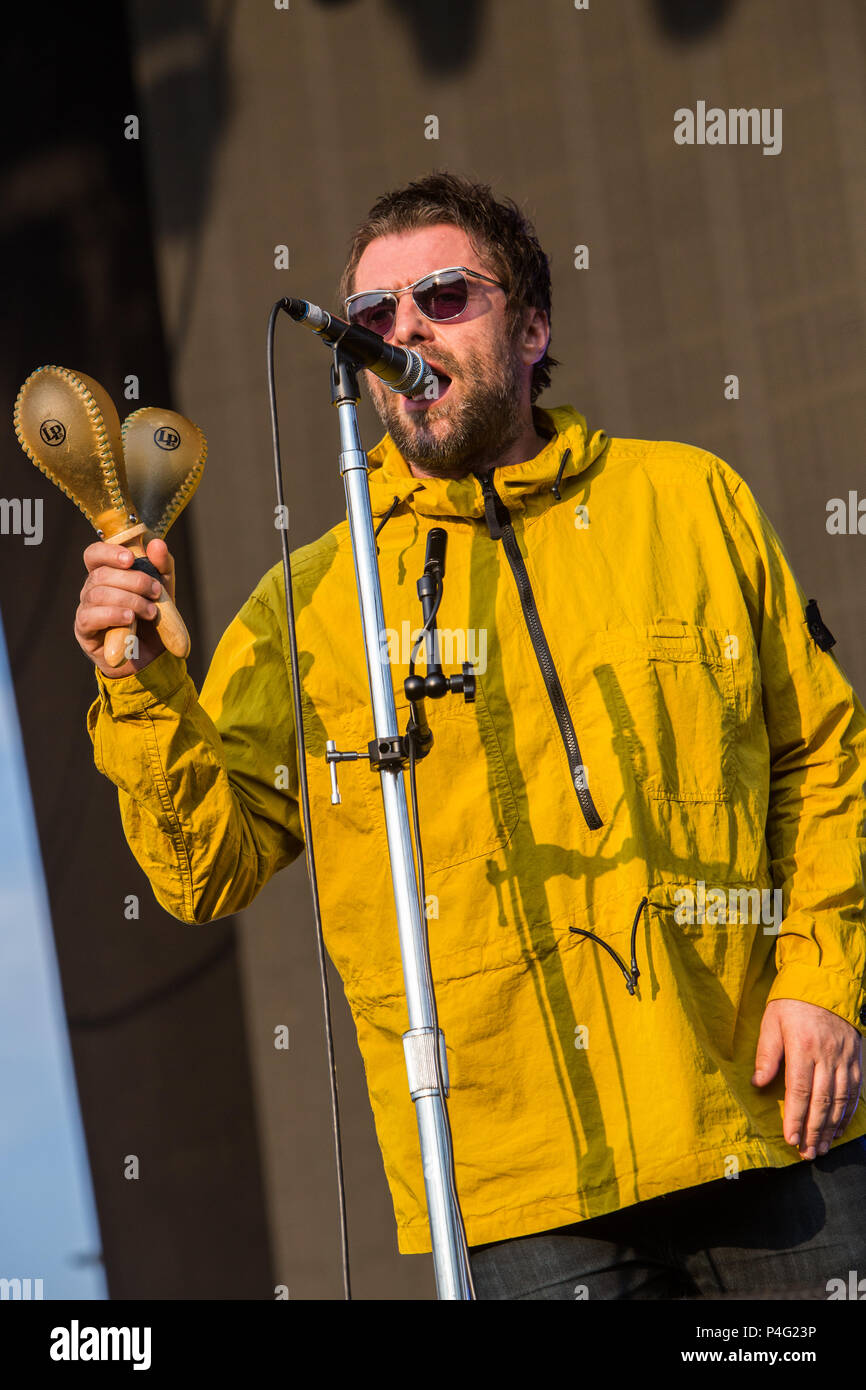 Milan Italy. 21 June 2018. The English singer-songwriter LIAM GALLAGHER ...