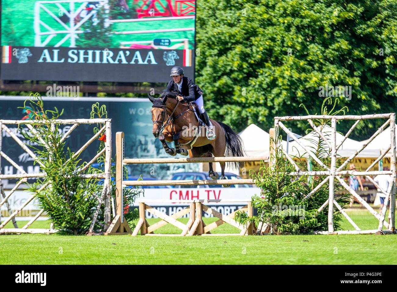 West Sussex, UK . 21st June, 2018. Michael Duffy riding Mafia. IRL. The ...