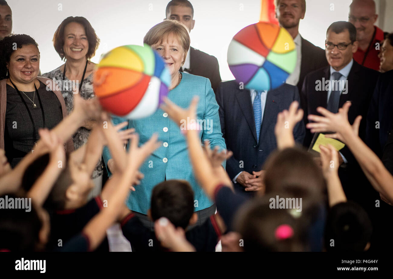 Beirut, Lebanon. 22nd June, 2018. German Chancellor Angela Merkel (CDU ...