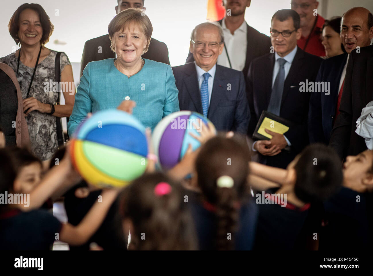 Beirut, Lebanon. 22nd June, 2018. German Chancellor Angela Merkel (CDU ...