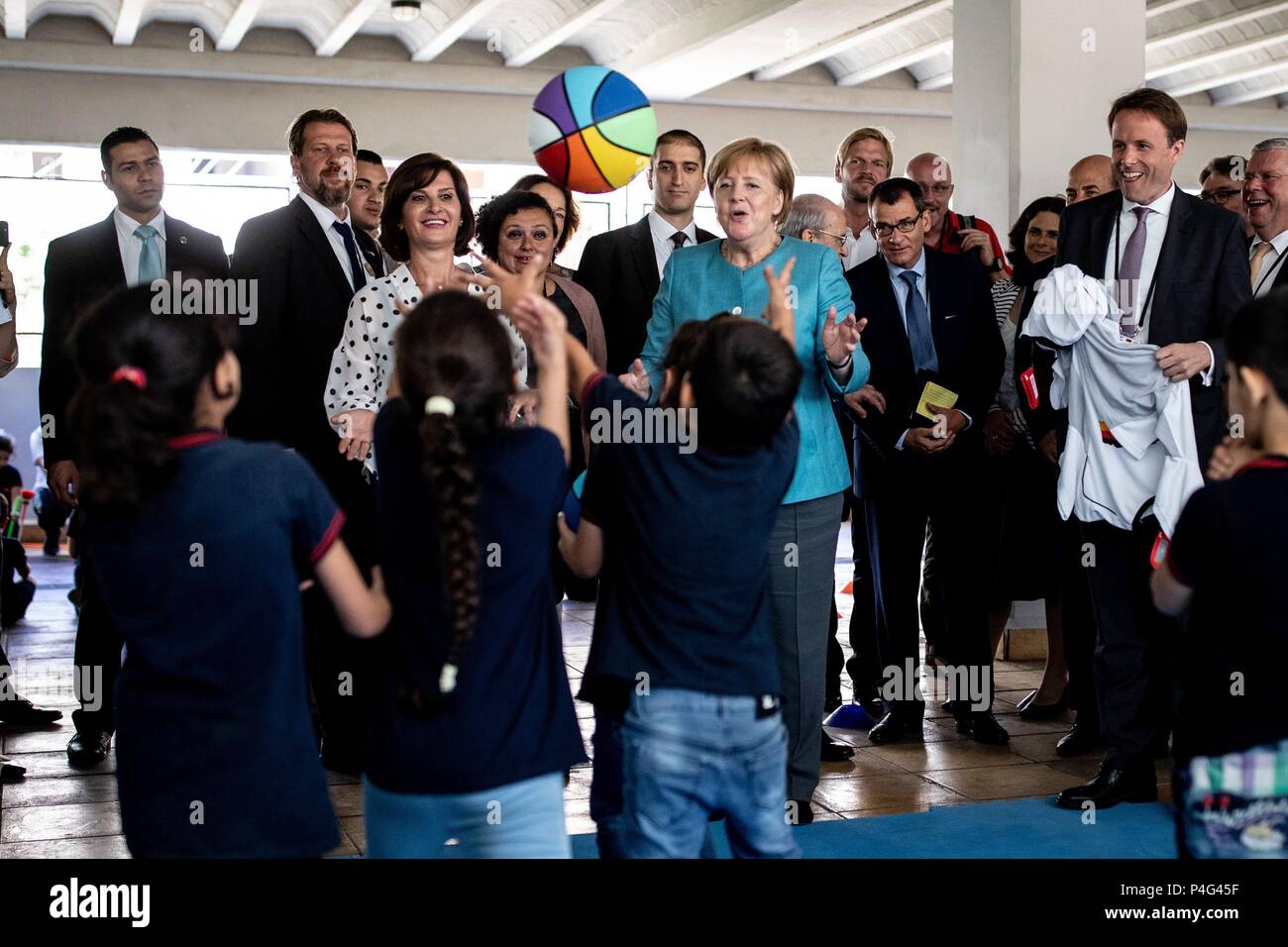 Beirut, Lebanon. 22nd June, 2018. German Chancellor Angela Merkel (CDU ...