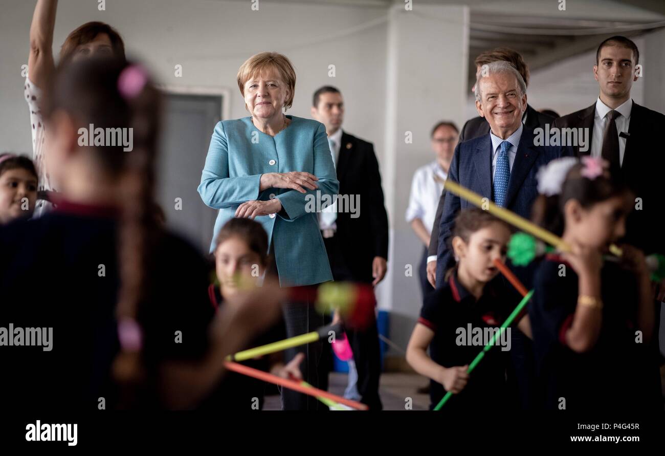Beirut, Lebanon. 22nd June, 2018. German Chancellor Angela Merkel (CDU ...