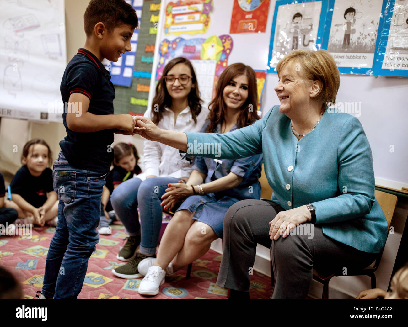 Beirut, Lebanon. 22nd June, 2018. German Chancellor Angela Merkel (CDU ...