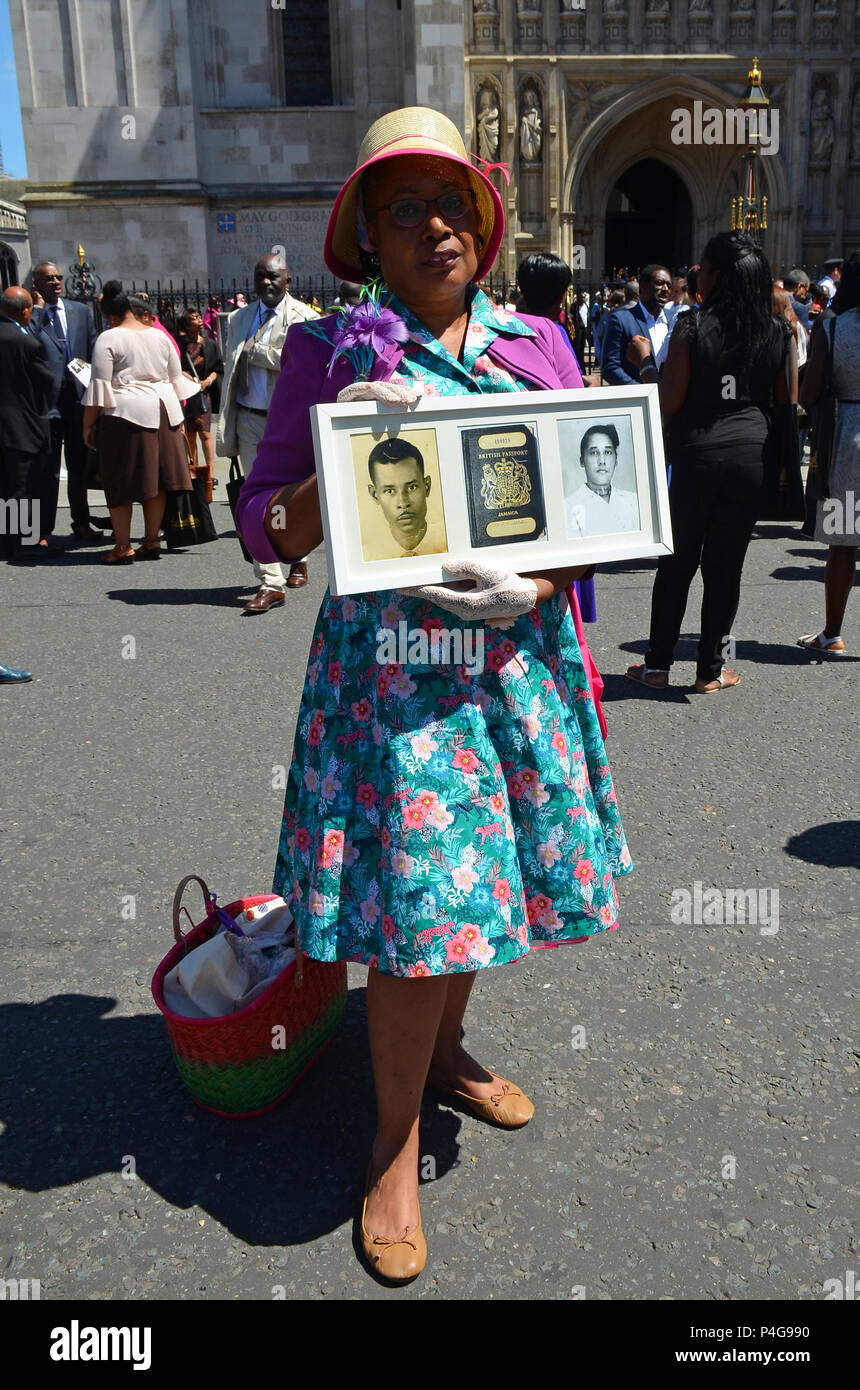 London, UK, 22/06/2018 Andria Marsh, 63, holds photoS of her parents ...