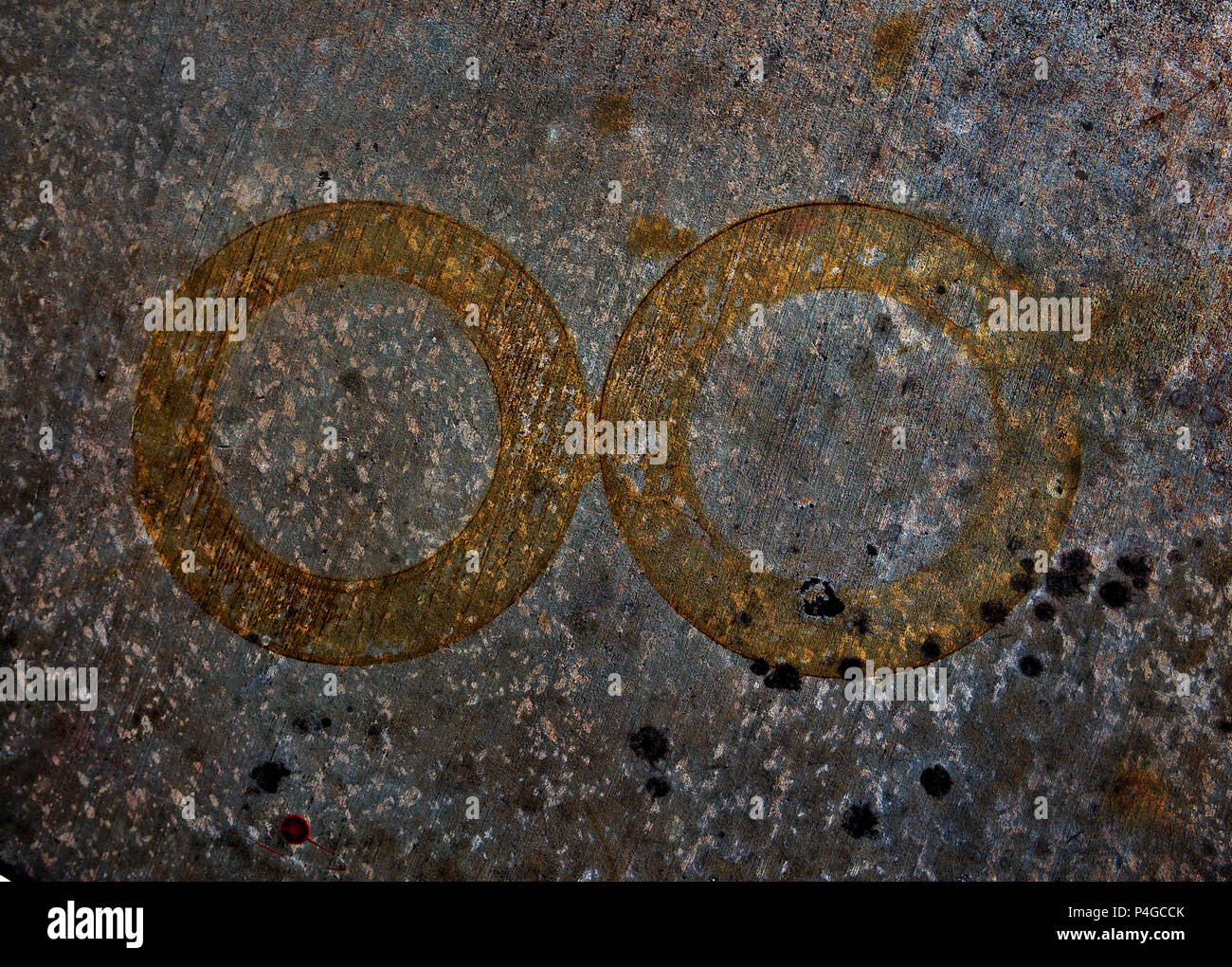 Las Vegas, Nevada, USA. 29th July, 2016. Rust rings on the concrete ...