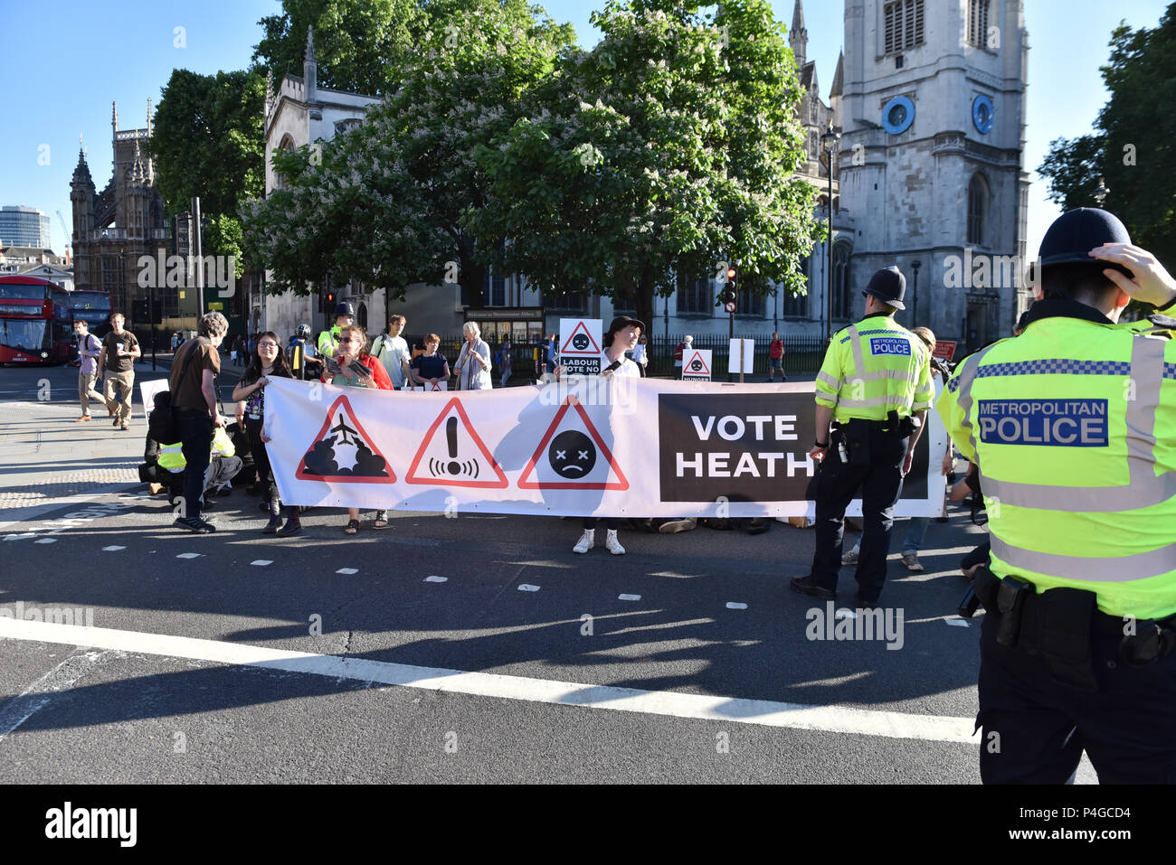Parliament Square, London, UK. 22nd June 2018. 'Vote No Heathrow ...