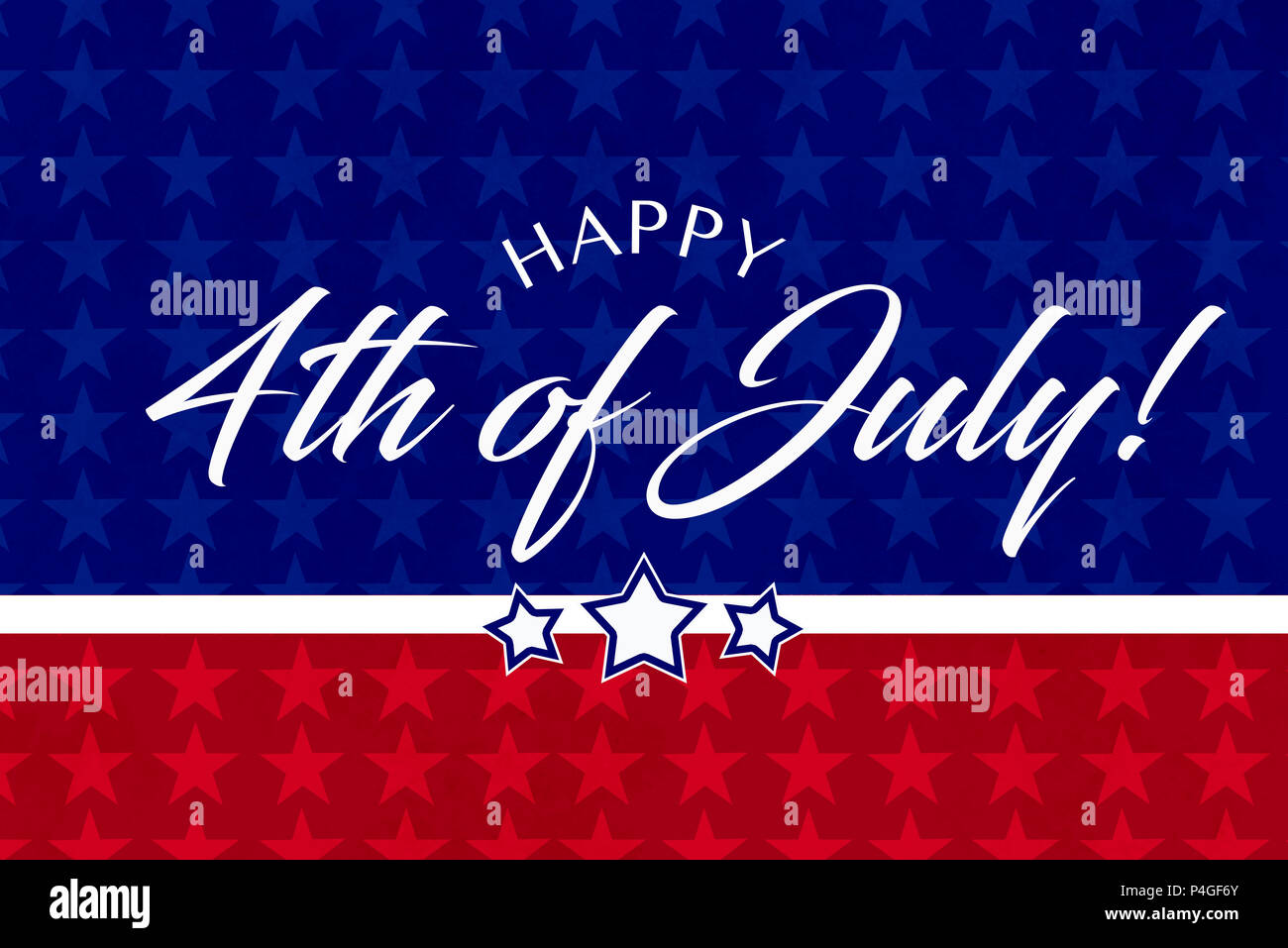 Happy JUly 4th greeting with red and blue background Stock Photo - Alamy