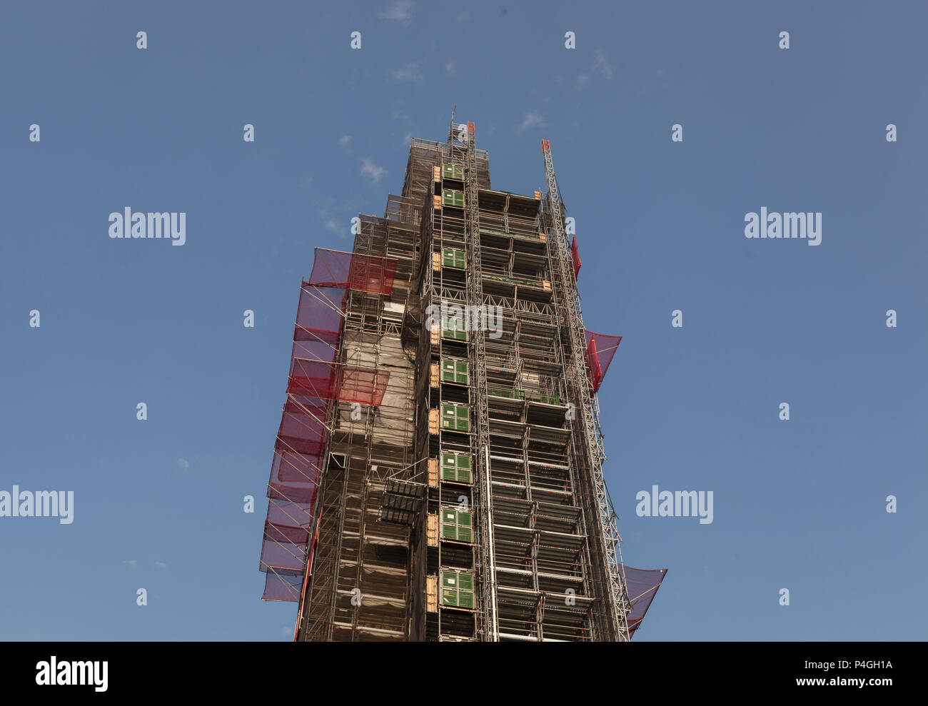Elizabeth Tower ,commonly known as Big Ben scaffolded during renovation ...