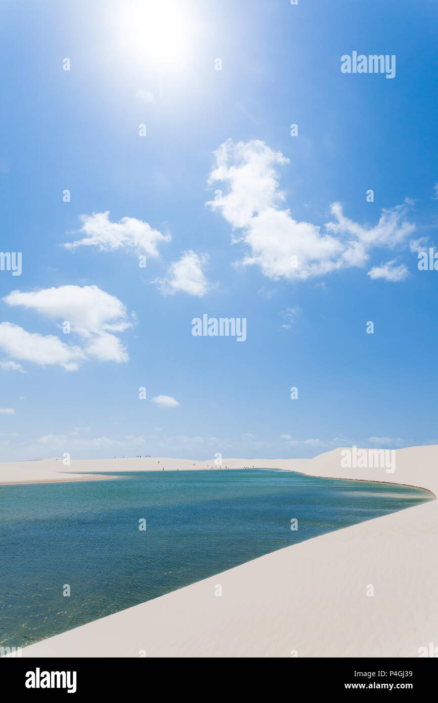 White sand dunes panorama from Lencois Maranhenses National Park ...
