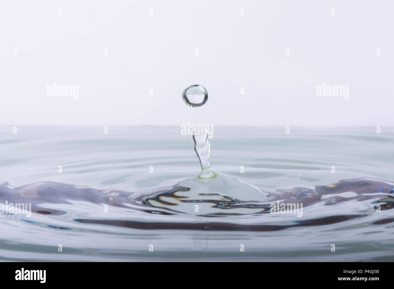 Water splash with ripples and delicate drop Stock Photo - Alamy