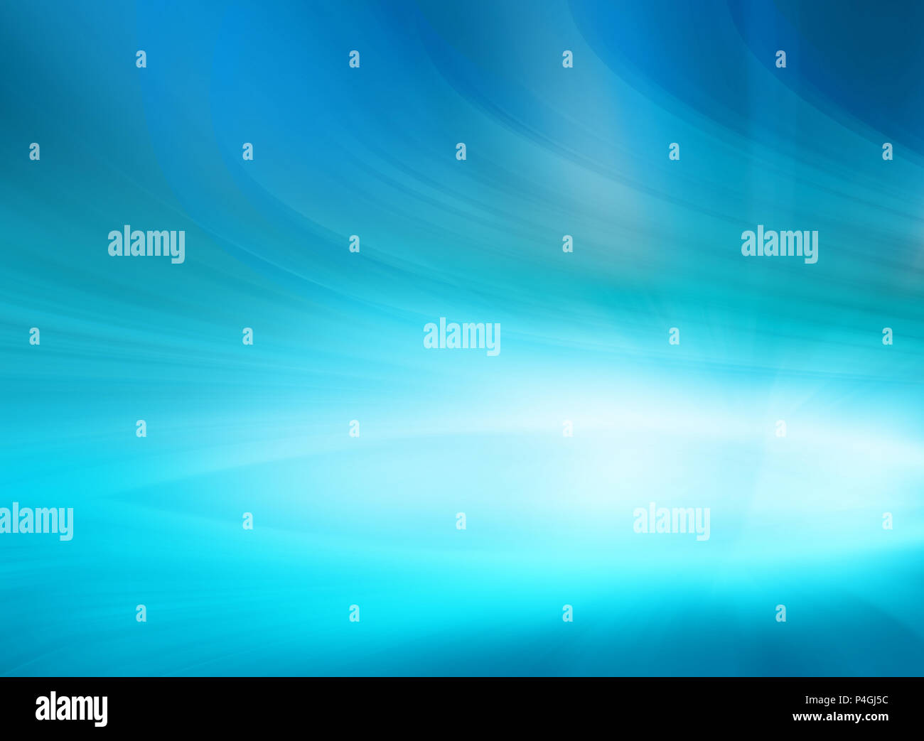 Abstract bright blue background, light rays coming up from right edge ...