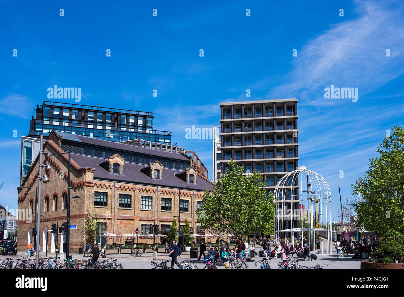 Battle Bridge Place open area outside of King's Cross station, London ...