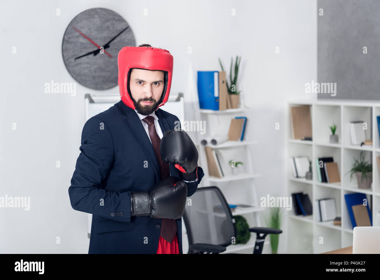Portrait young businessman boxing hi-res stock photography and images ...