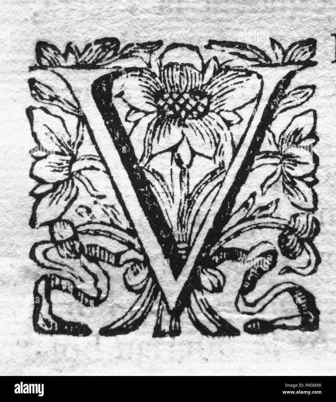 LETRA V - LETRA CAPITULAR - INICIAL HISTORIADA. Location: INSTITUTO DE ...