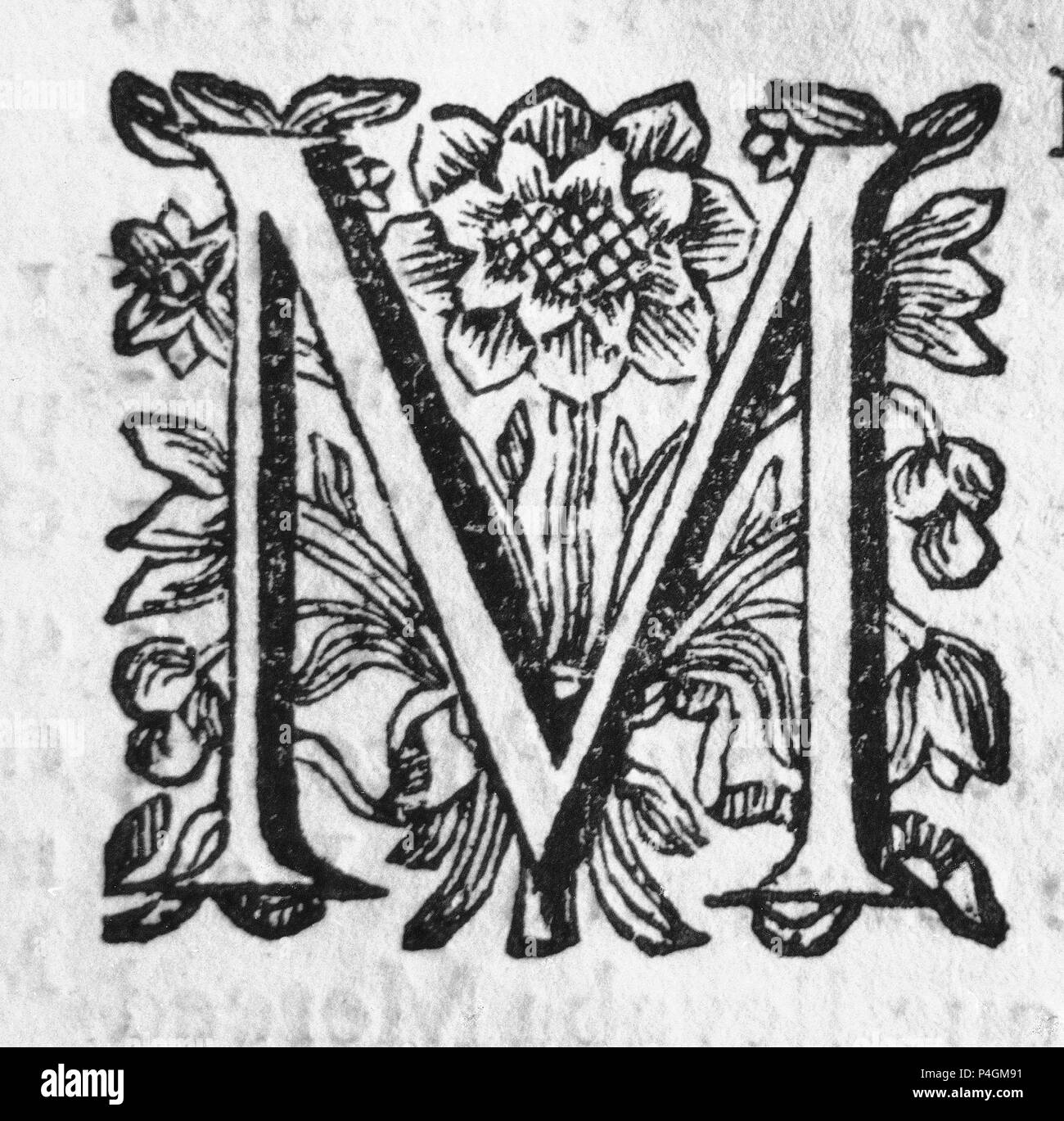 LETRA M - LETRA CAPITULAR - INICIAL HISTORIADA. Location: INSTITUTO DE ...