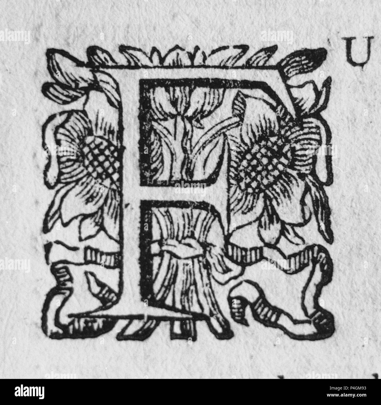 LETRA F - LETRA CAPITULAR - INICIAL HISTORIADA. Location: INSTITUTO DE ...