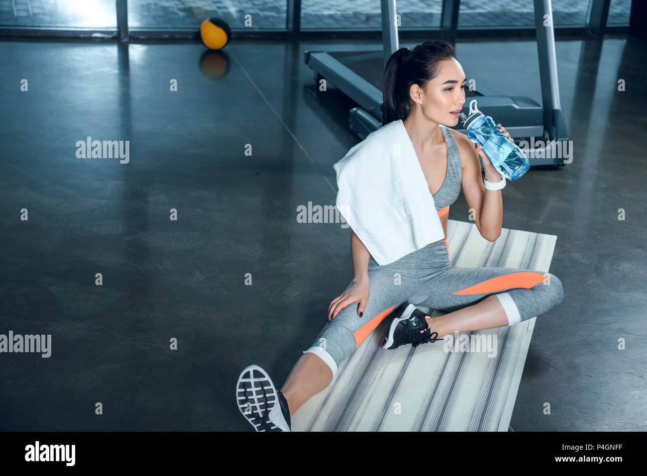 Japanese woman drinking water hi-res stock photography and images - Alamy