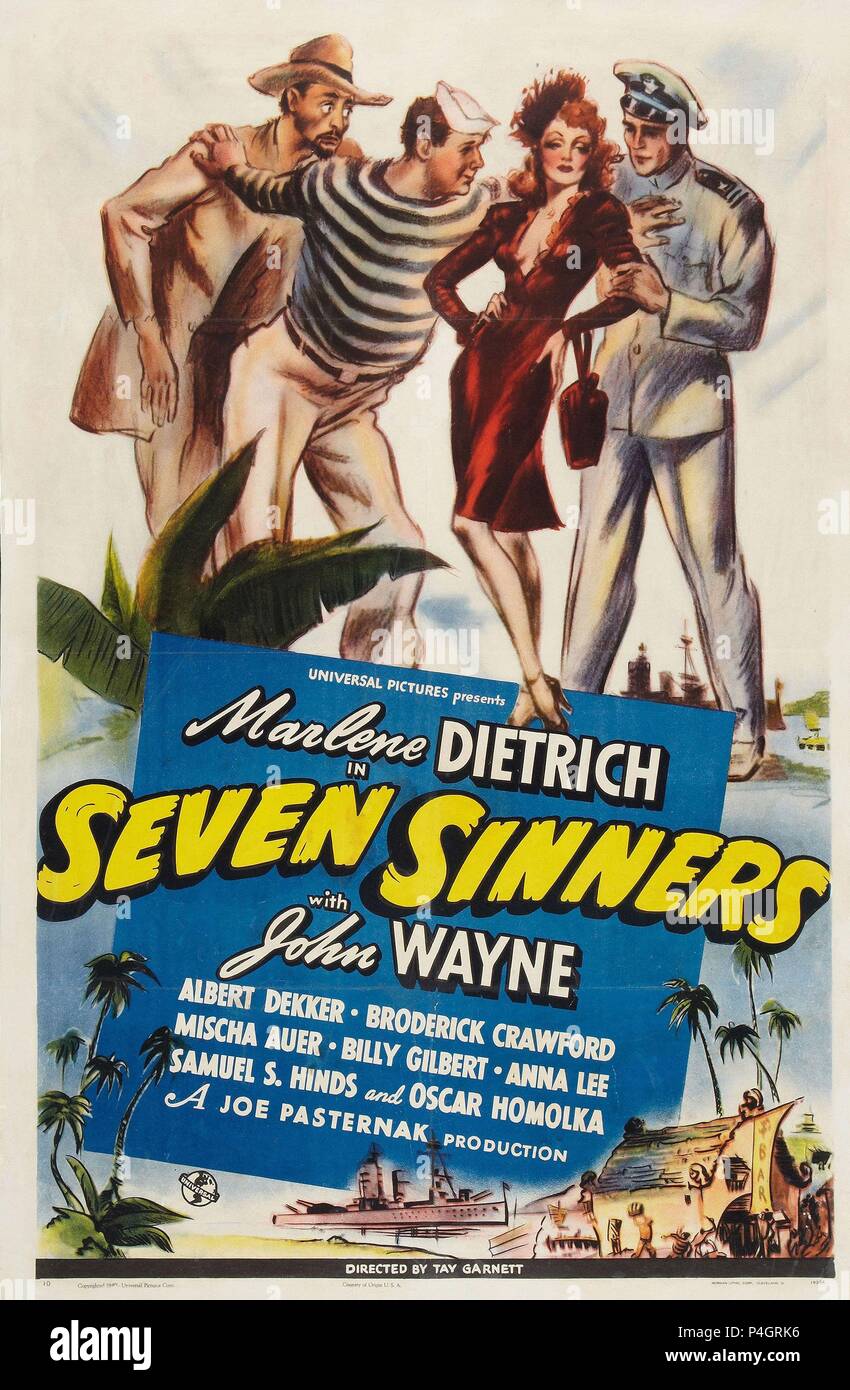 Original Film Title: SEVEN SINNERS. English Title: SEVEN SINNERS. Film ...
