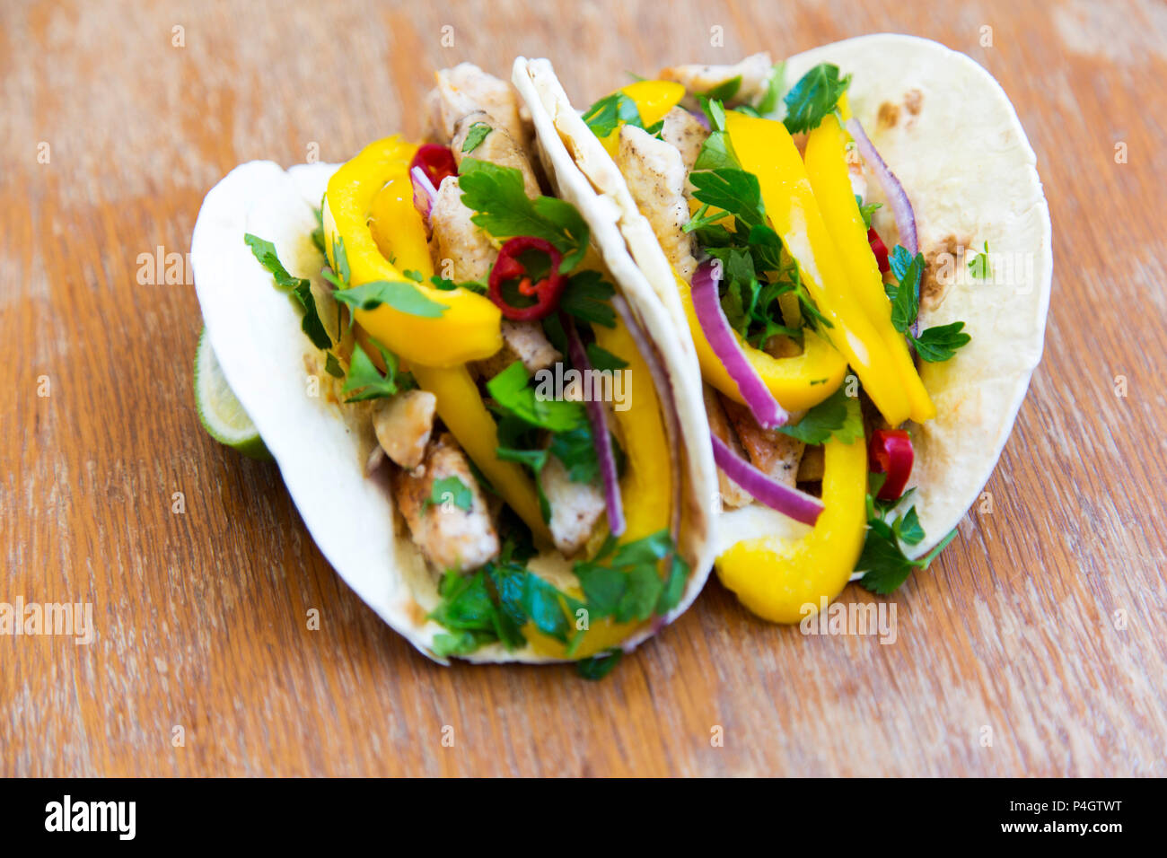 Mexican tacos side view hi-res stock photography and images - Alamy