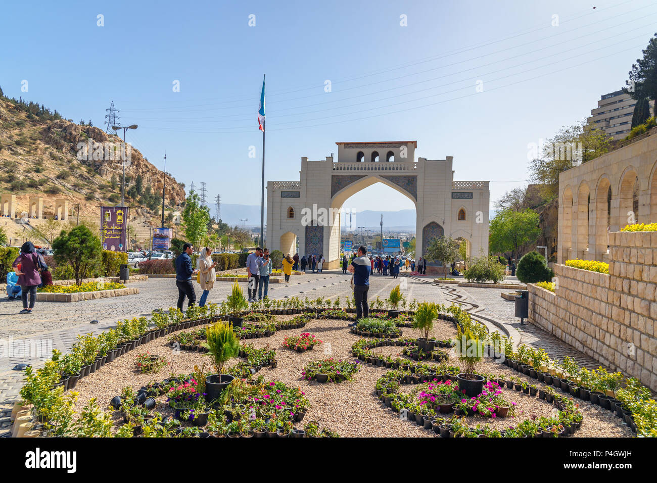 Shiraz, Iran - March 24, 2018: View of Qur'an Gate is historic gate to ...