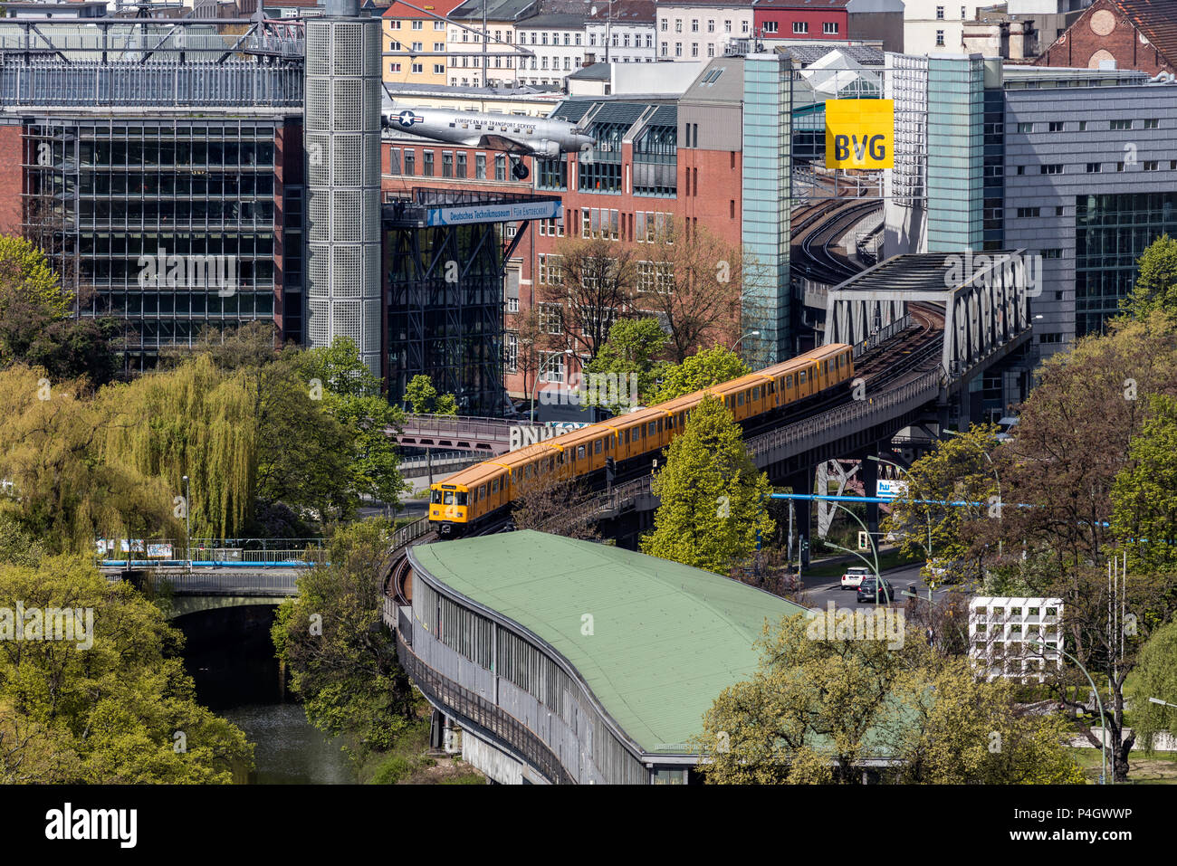Berlin, Germany, subway train line U1 and subway station ...