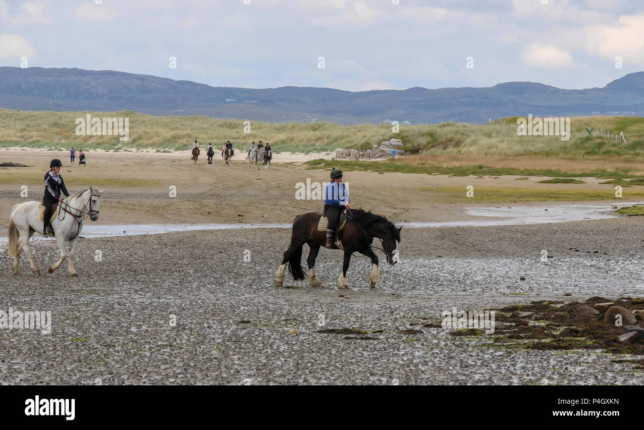 Horse riders from a riding school in Dunfanaghy County Donegal Ireland ...