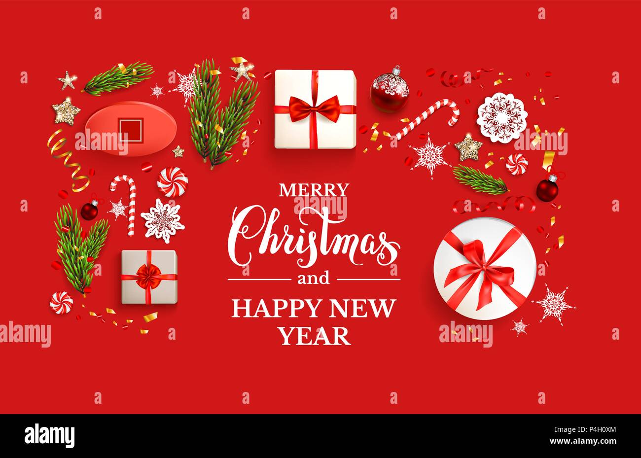 Winter flat lay Stock Vector Images - Alamy