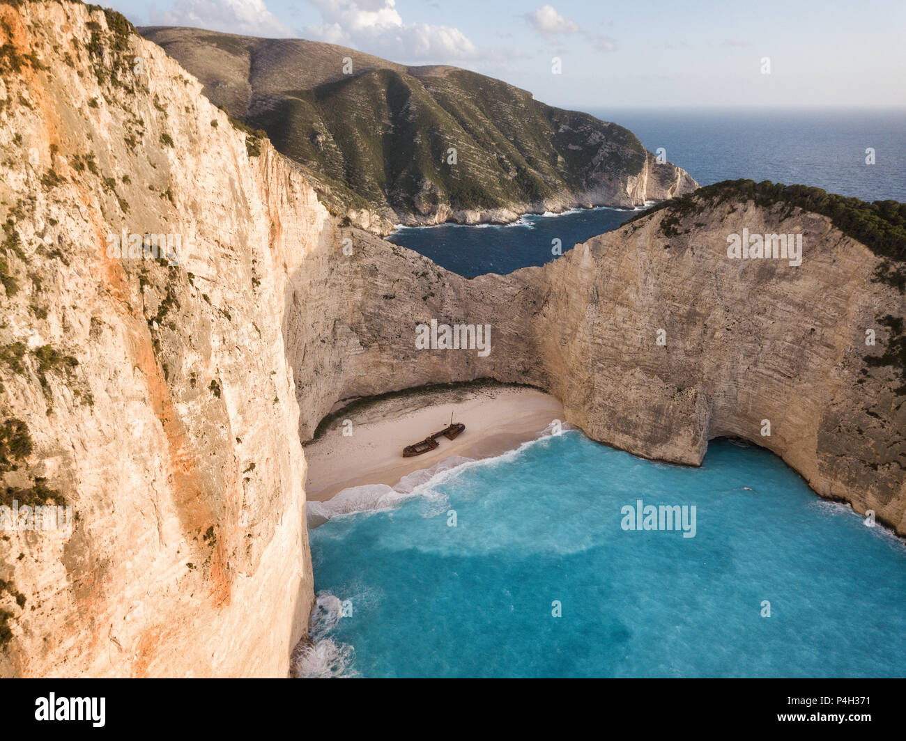 Zakynthos Shipwreck Beach from the Cliffs in Greece taken in Spring ...