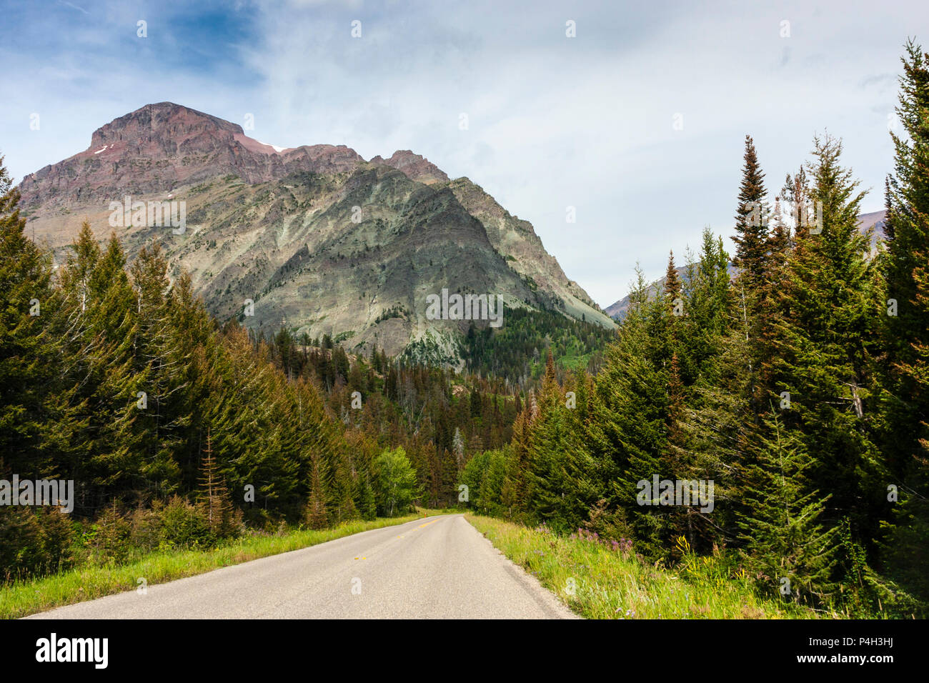 Rising Wolf Mountain in Two Medicine section of Glacier National Park in Montana. Rising Wolf is ...
