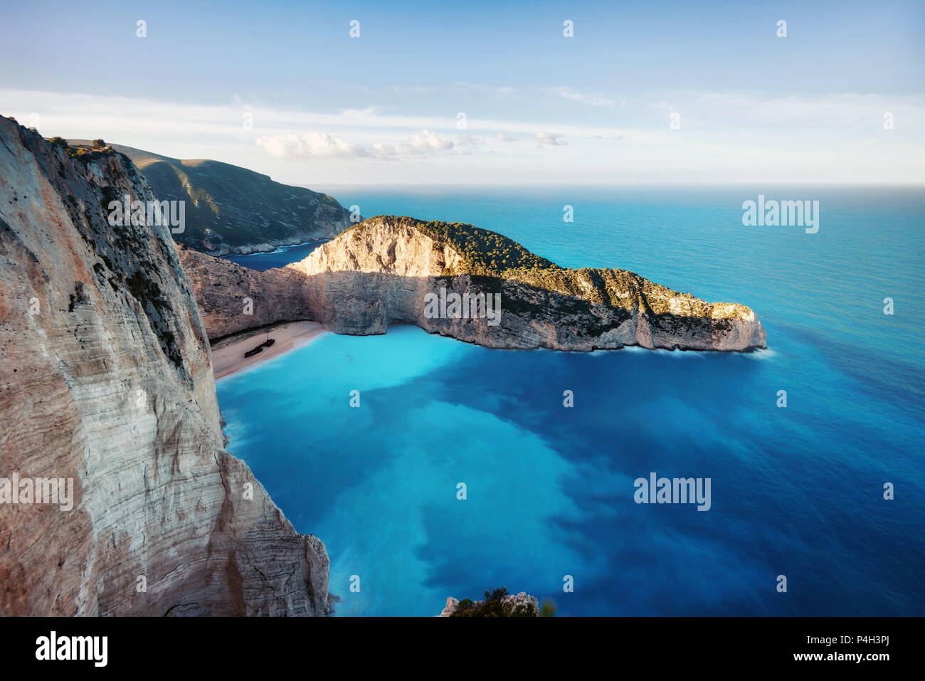 Zakynthos Shipwreck Beach from the Cliffs in Greece taken in Spring ...